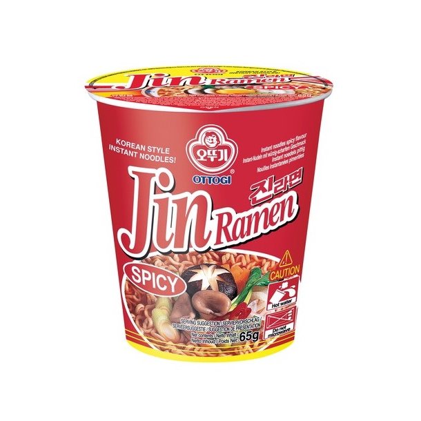 Jin Spicy Ramen Cup (Ottogi) - 65gr. - Ottogi - AsiaTorvet ApS
